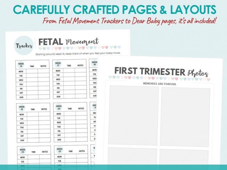 Ultimate Pregnancy Journal, Printable Pregnancy Planner & Daily Tracker ...