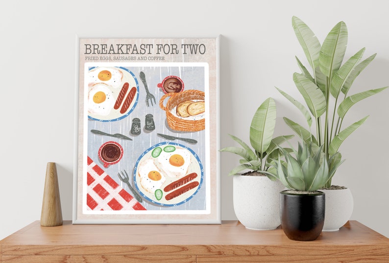 Retro Food Art, Breakfast Art, Food Poster - Etsy