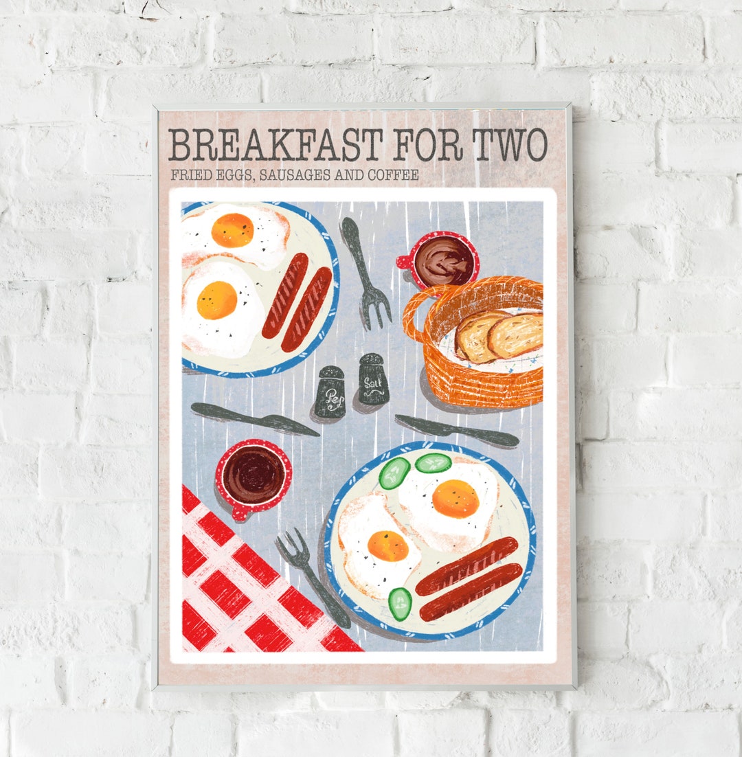 Retro Food Art, Breakfast Art, Food Poster - Etsy