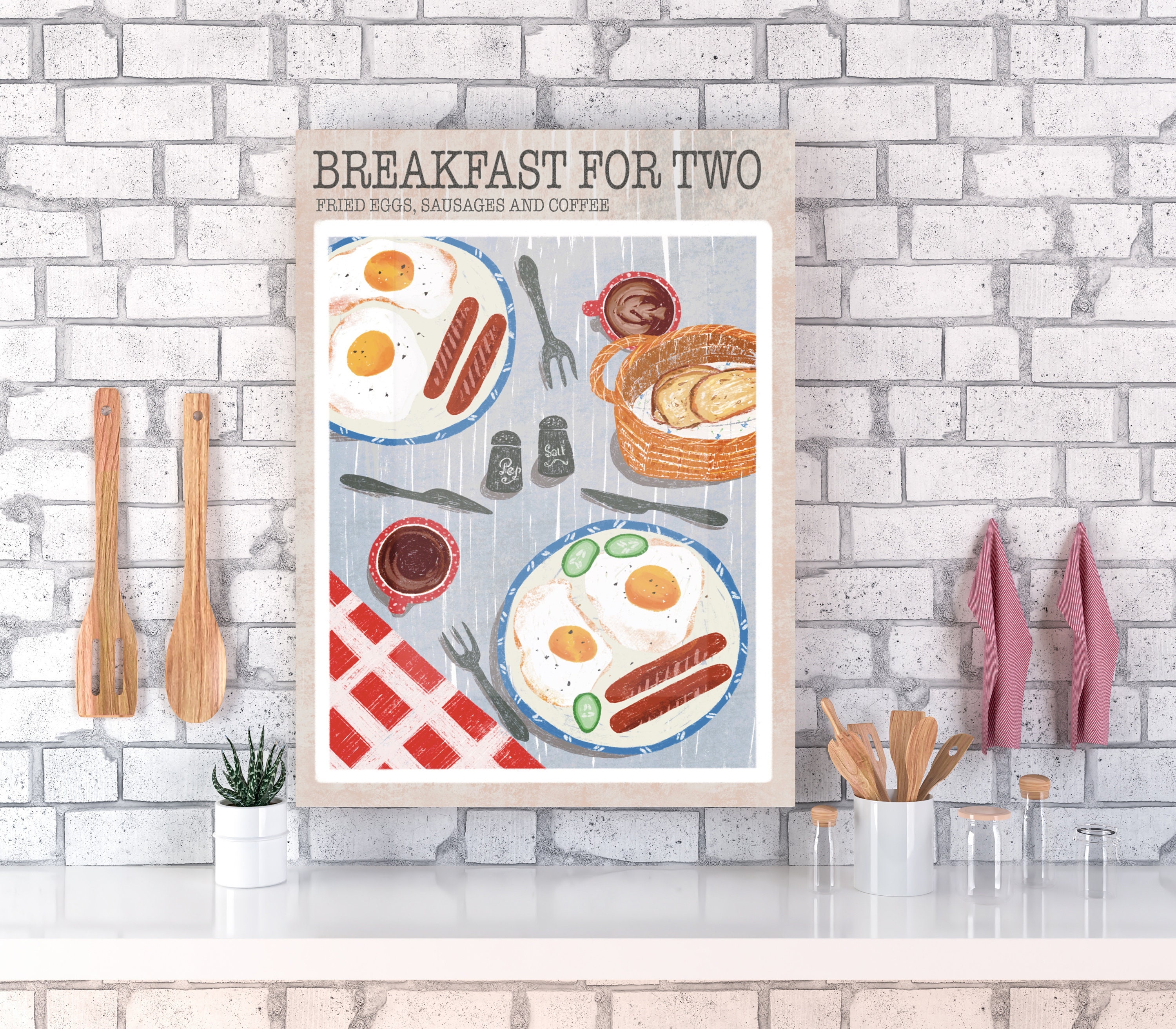 Retro Food Art, Breakfast Art, Food Poster - Etsy