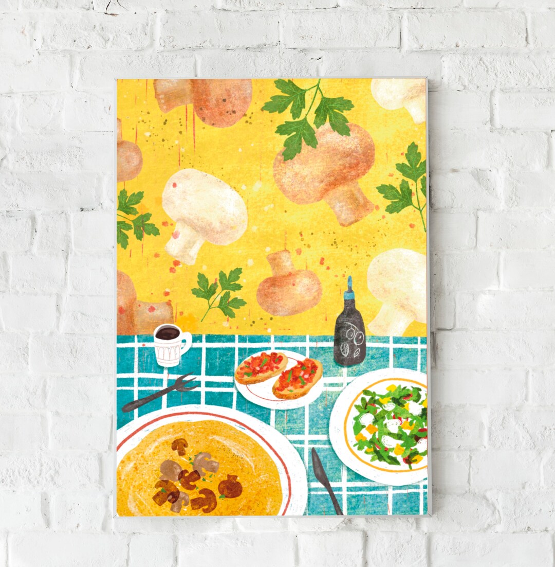 Retro Food Poster, Italian Poster, Digital Food Art Print - Etsy