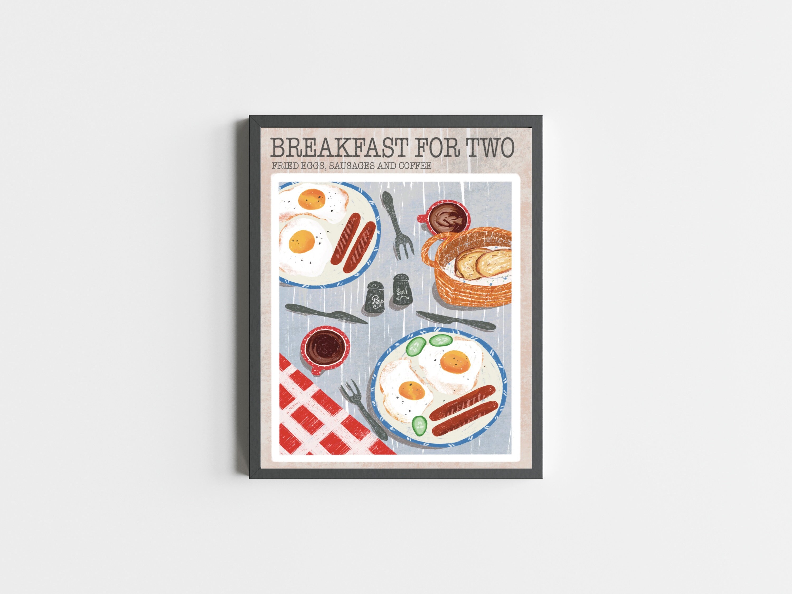 Retro Food Art, Breakfast Art, Food Poster - Etsy