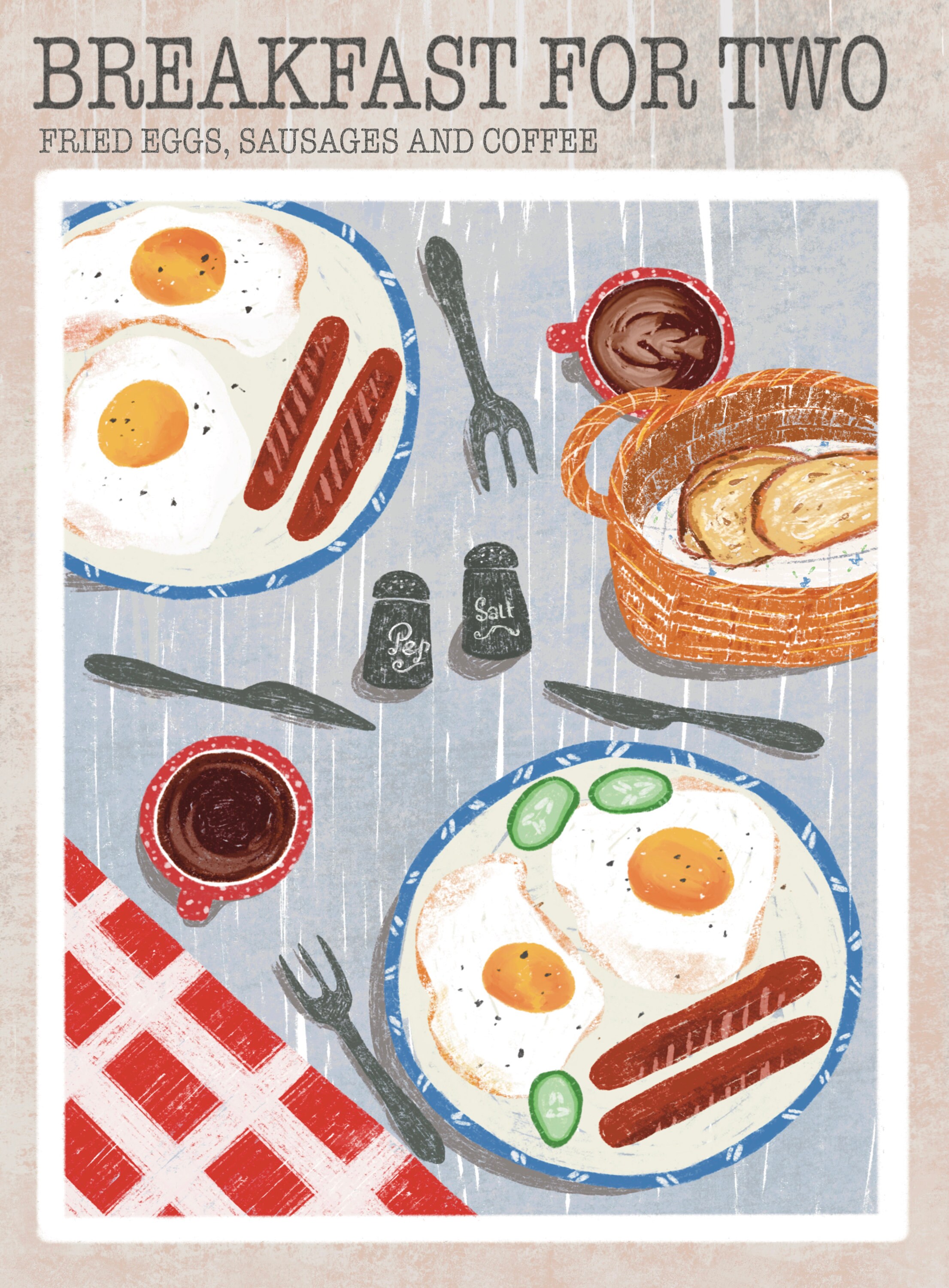 Retro Food Art, Breakfast Art, Food Poster - Etsy