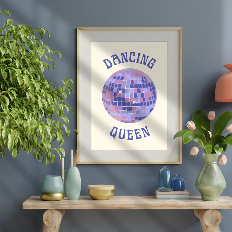 DANCING QUEEN POSTER Dancing Queen Retro Print Dance Print - Etsy