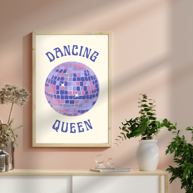 DANCING QUEEN POSTER Dancing Queen Retro Print Dance Print - Etsy
