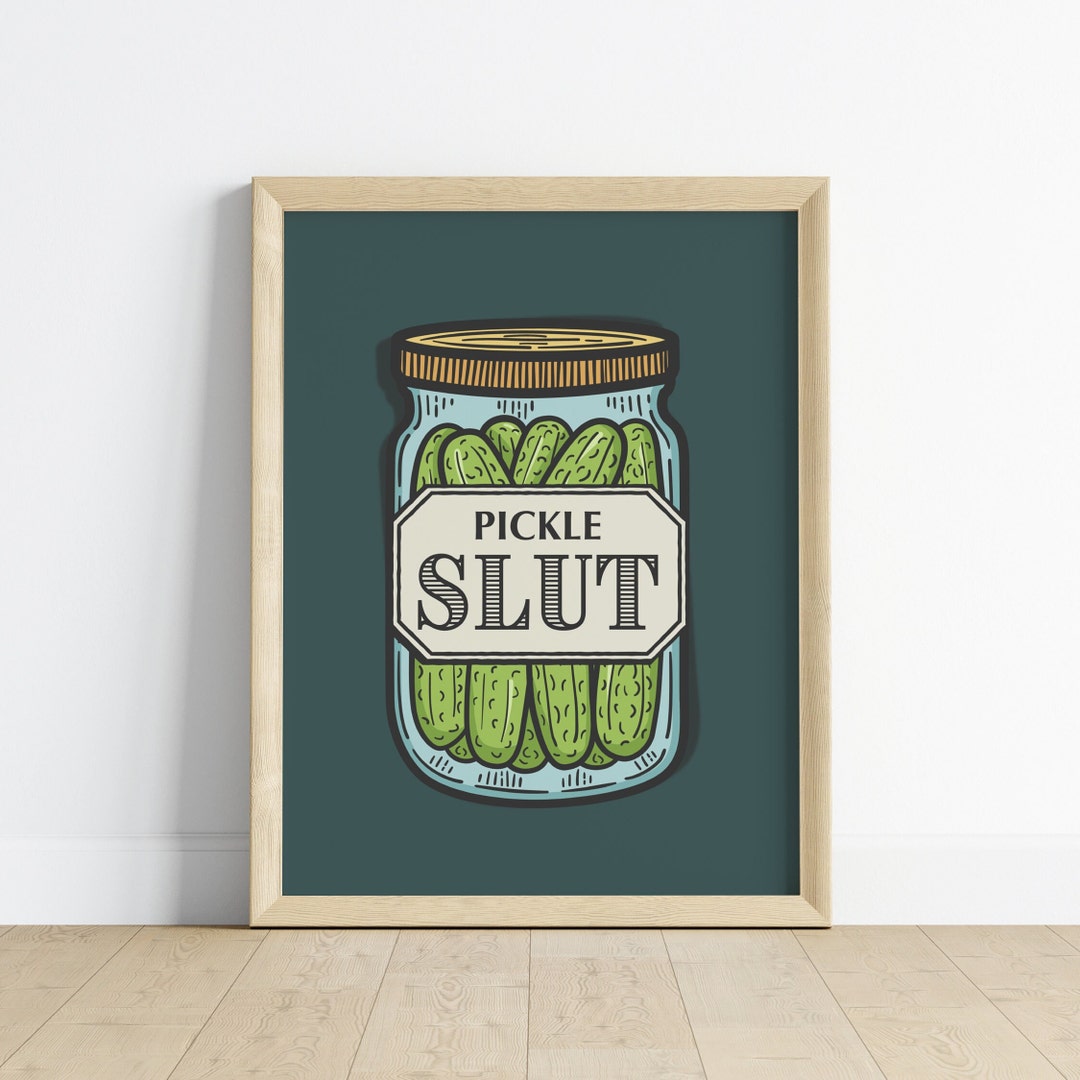 Pickle Lover Digital Print, Funny Quirky Wall Décor, Dorm Bedroom ...