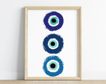 Evil Eye Wall Art Prints Peace Wall Art Turkish Evil Eye Prints ...
