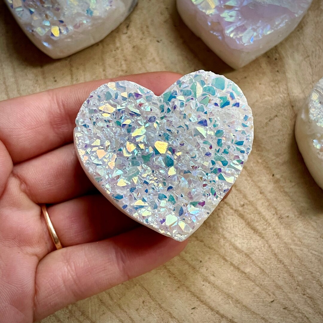 Angel Aura Quartz Heart Shape Clusters - Etsy