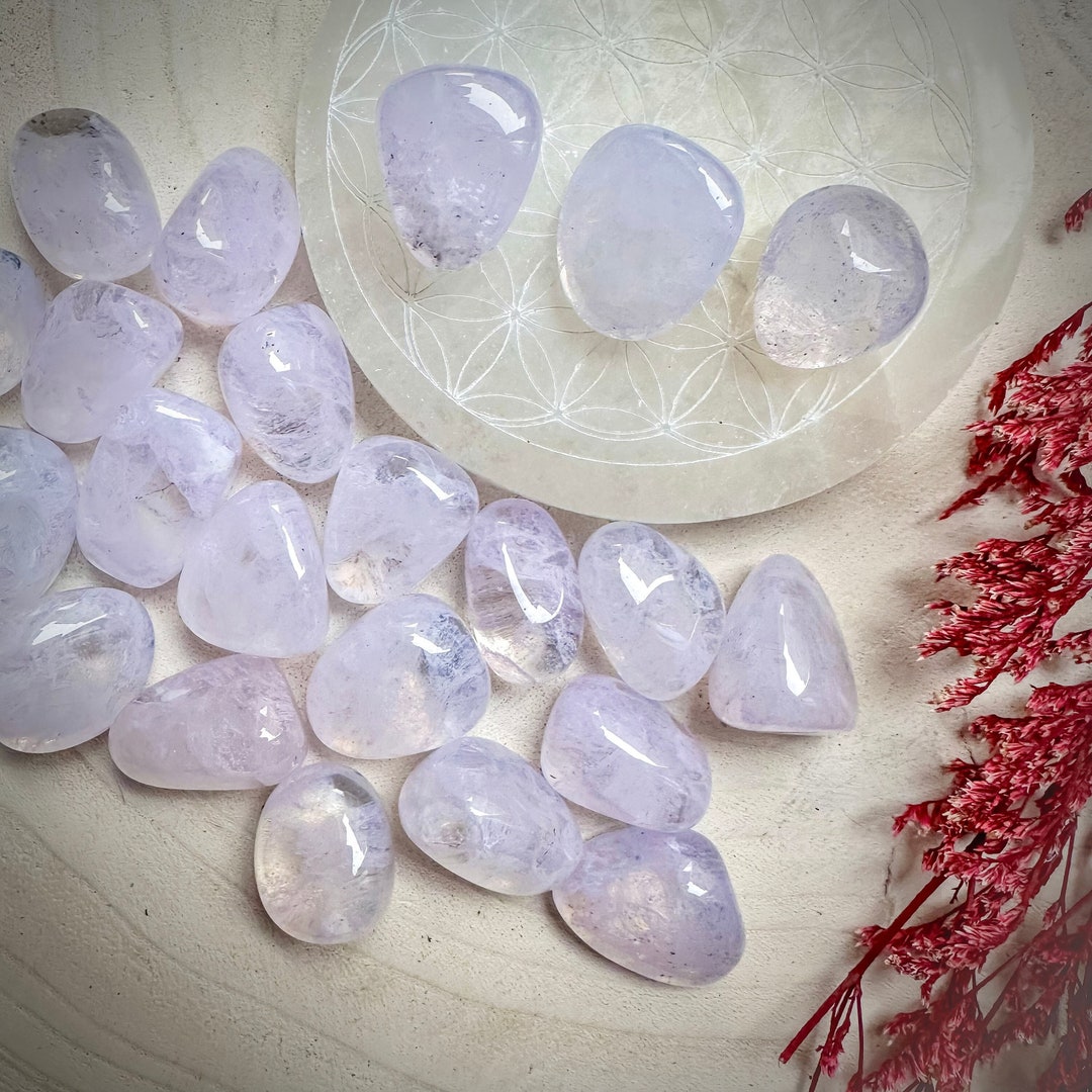 Pastel Lavender Obsidian, Obsidian Tumbled Stone, Lilac Violet ...