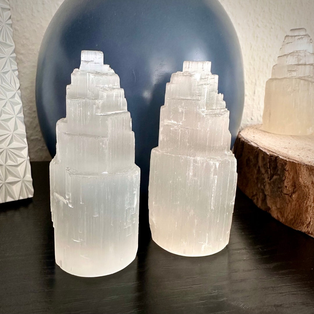 Selenite Tower Medium Size Selenite Crystal Tower Crystal Home Decor ...