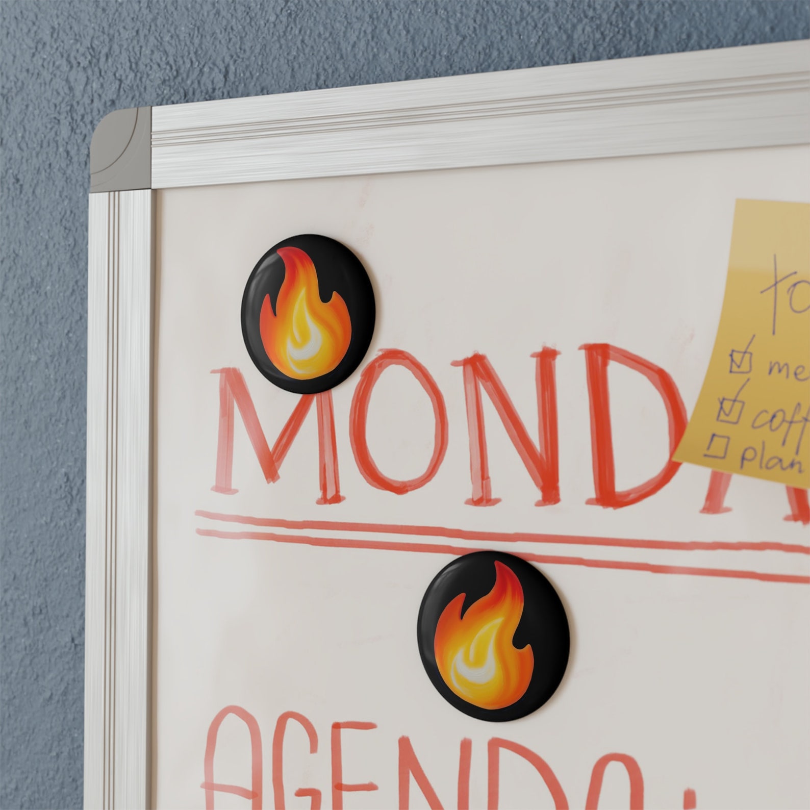 Magna Mojis Message Board and Refrigerator Magnet - Fire Emoji - Etsy