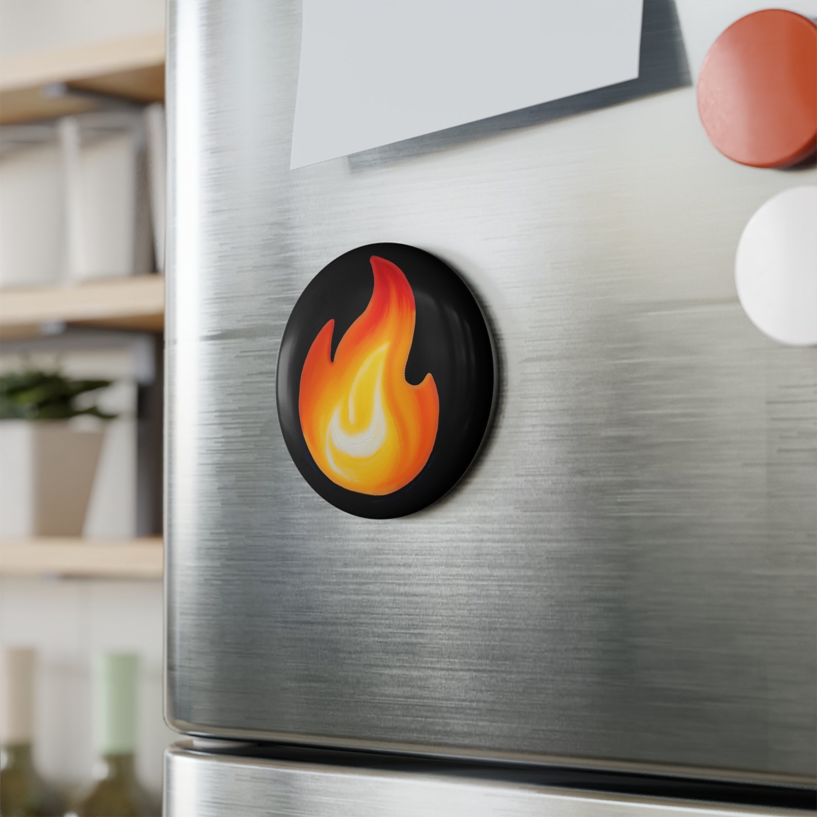 Magna Mojis Message Board and Refrigerator Magnet - Fire Emoji - Etsy
