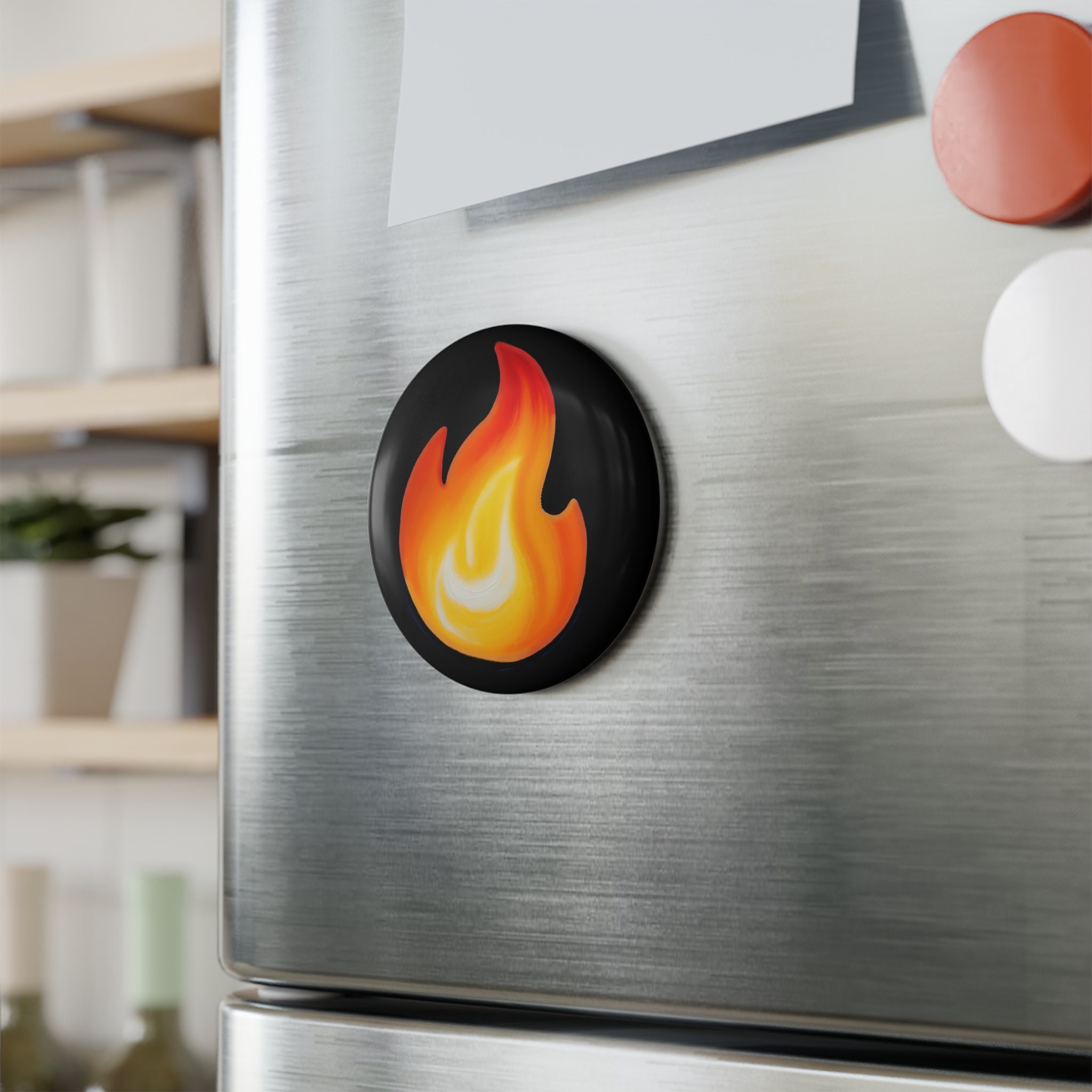 Magna Mojis Message Board and Refrigerator Magnet - Fire Emoji - Etsy
