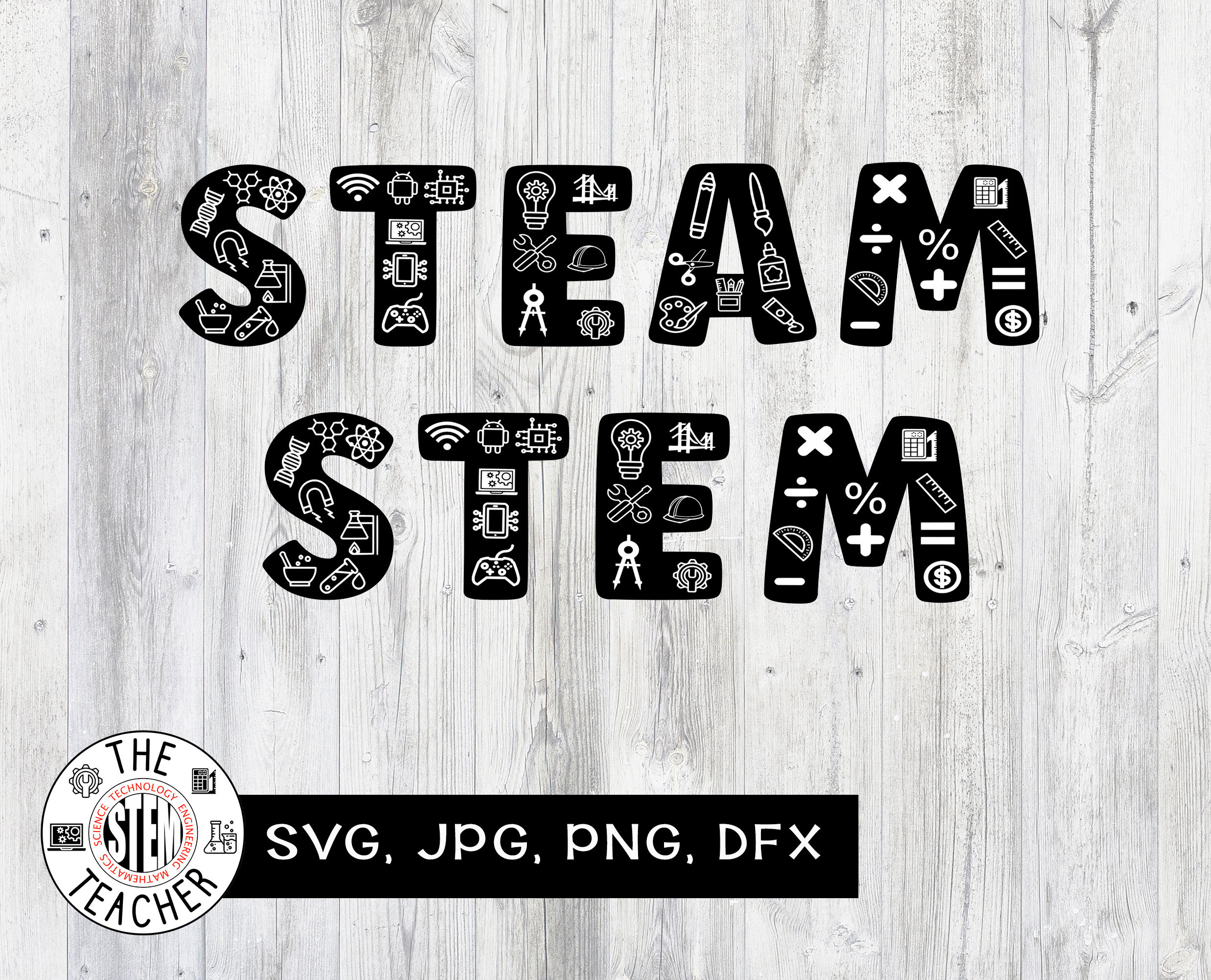 STEM STEAM Word SVG Dfx Png Jpg Files Science Technology - Etsy Finland