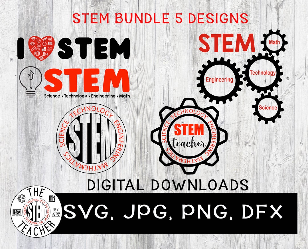STEM Bundle SVG, Dfx, Png, Jpg Files, Science, Technology, Engineering ...