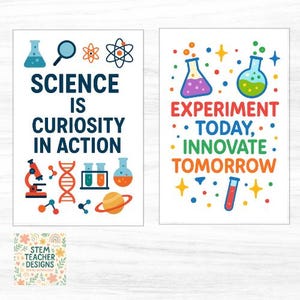 Science Classroom Poster Set | Colouful Inspirational Science Prints ...