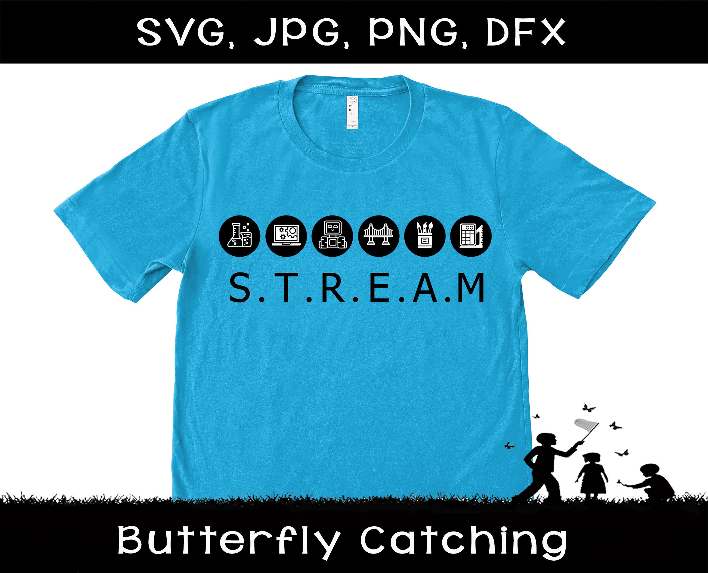 STREAM Circle Icons SVG, Dfx, Png, Jpg Files, Science, Technology ...