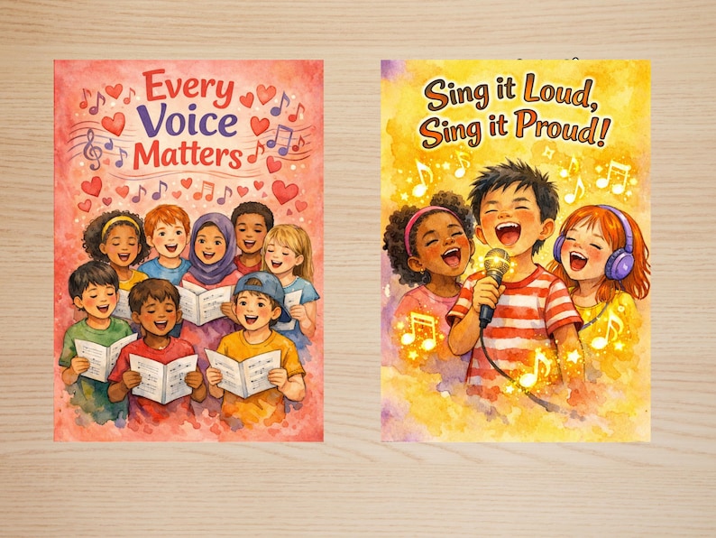 Music Classroom Poster Set – Watercolor Music Education Posters, PDF ...