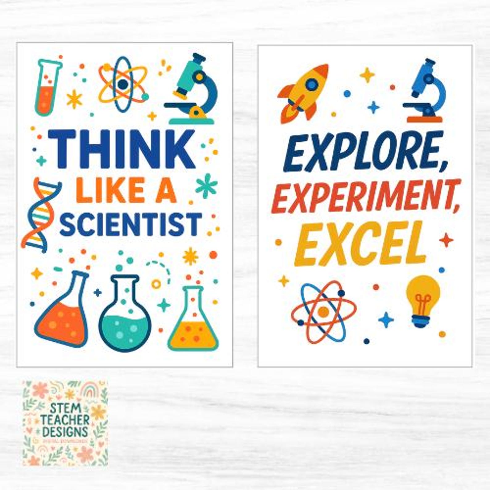 Science Classroom Poster Set | Colouful Inspirational Science Prints ...