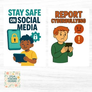 Cybersafety Classroom Poster Set | Digital Download | 8 Printable PDF ...