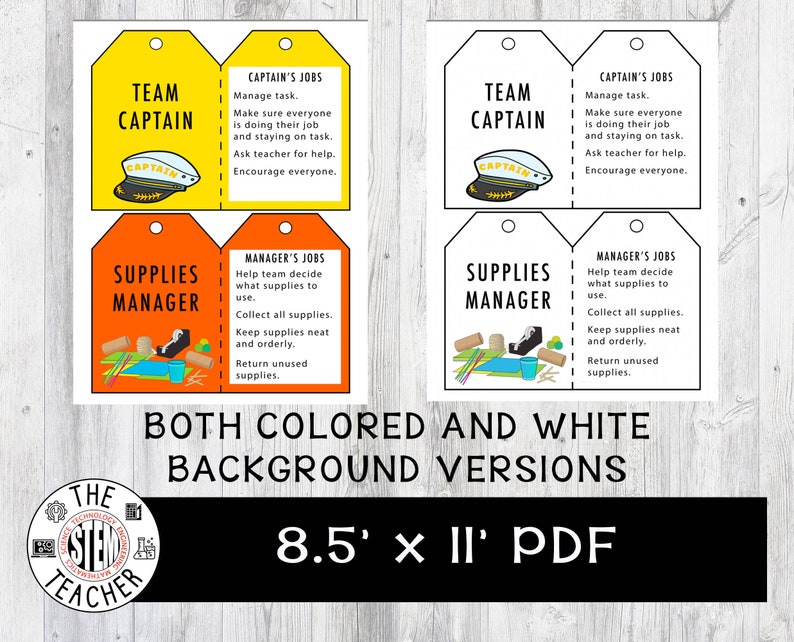 STEM / STEAM / STREAM Team Roles Printable Lanyard Tags Stem Classroom ...