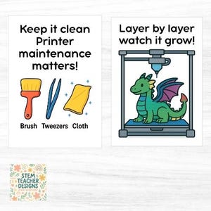 3D Printing Classroom Poster Set | 9 STEM Posters for Makerspace & 3D ...
