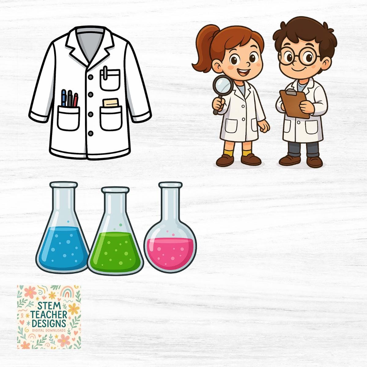 Science Clipart Bundle | 12 PNG Files | Primary Science Lab Equipment ...