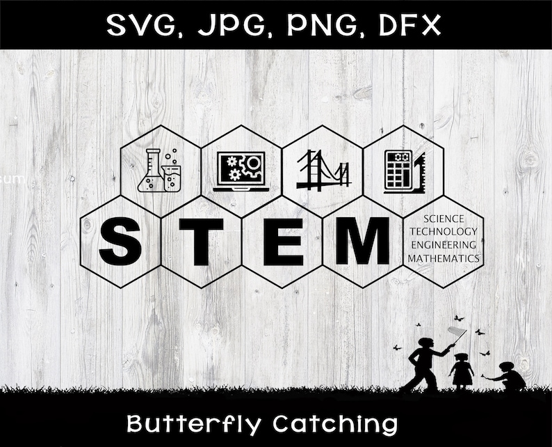 STEM Hexagon Icons SVG, Dfx, Png, Jpg Files, Science, Technology ...