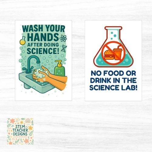 Science Safety Poster Set for Classrooms | 5 A4 Printable Posters | Lab ...