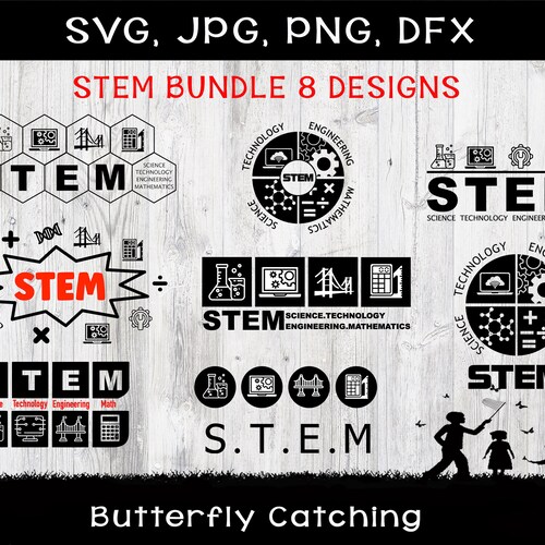 STEM Science Technology Engineering Math SVG PNG - Etsy