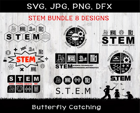 STEM Bundle SVG dfx png jpg files Science Technology | Etsy