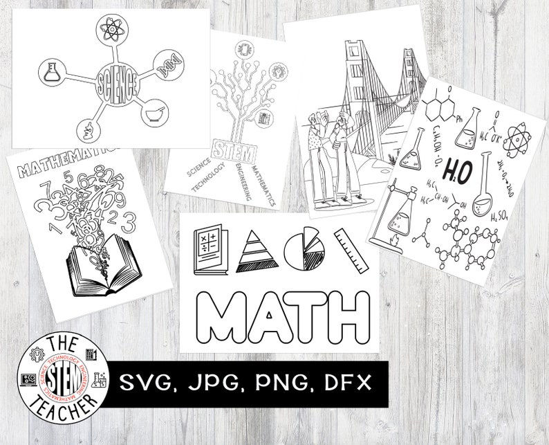 STEM Coloring Book, Science, Technology, Engineering, Art, Math, Kid's ...