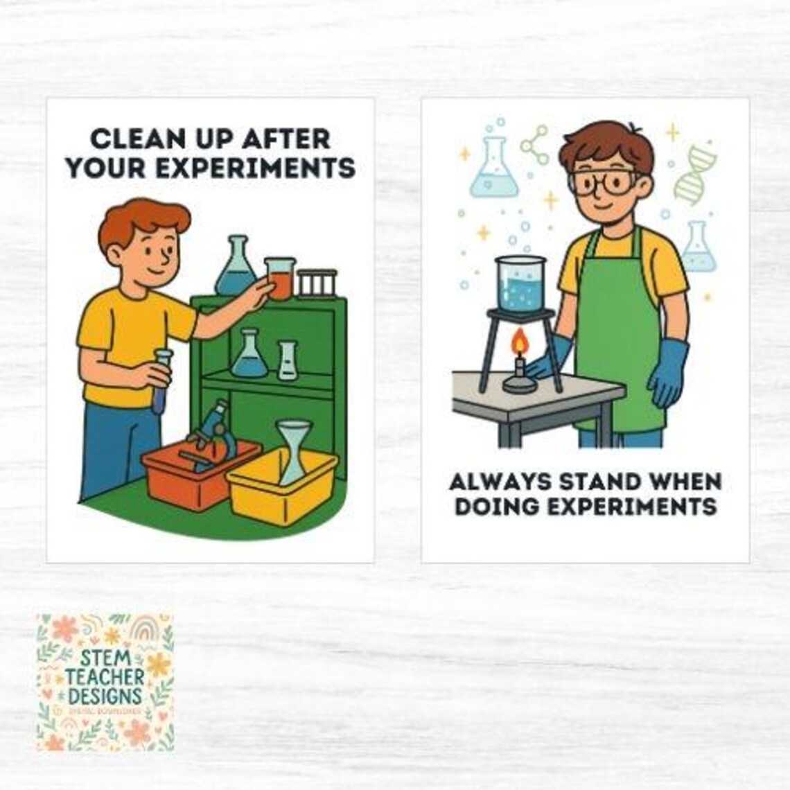 Science Safety Poster Set 2 for Classrooms | 5 A4 Printable Posters ...