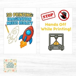 3D Printing Classroom Poster Set | 9 STEM Posters for Makerspace & 3D ...