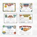 50 Student Award Certificates | Bright Cartoon Style | End of Year ...
