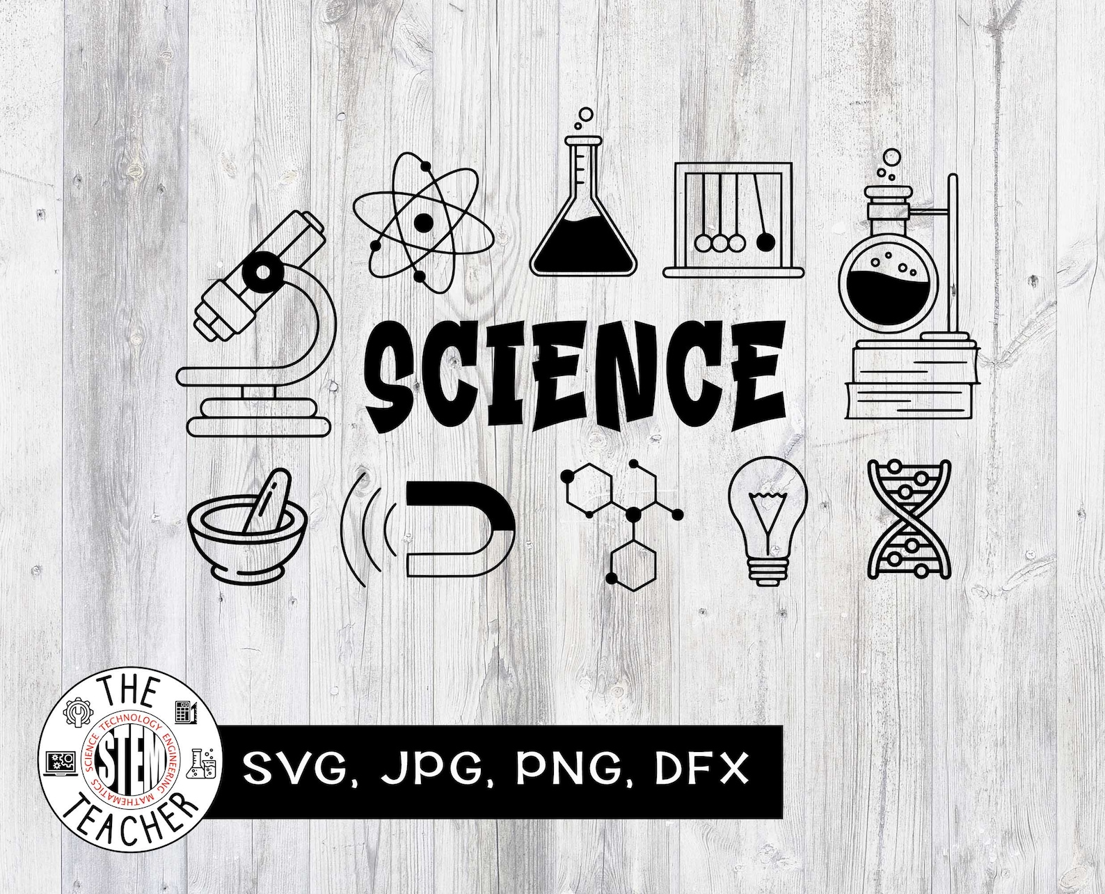 Science Icon SVG, PNG, Jpg DXF Science Teacher T-shirt - Etsy