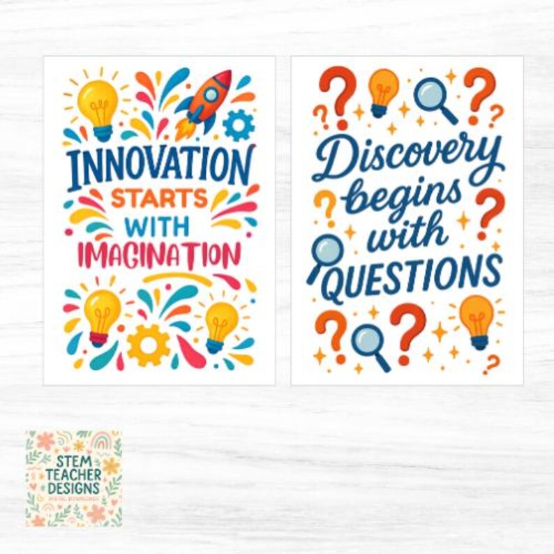 Science Quotes Poster Set | STEM Classroom Decor | A4 Printable Wall ...