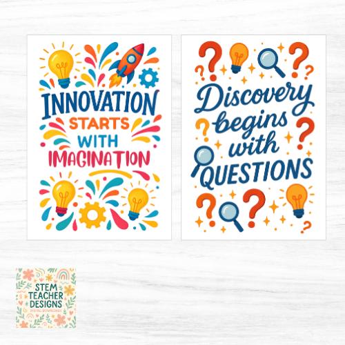 Science Quotes Poster Set | STEM Classroom Decor | A4 Printable Wall ...