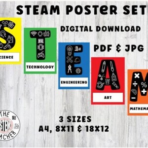 STEM / STEAM Classroom Set Team Roles Printable Lanyard Tags & Poster ...