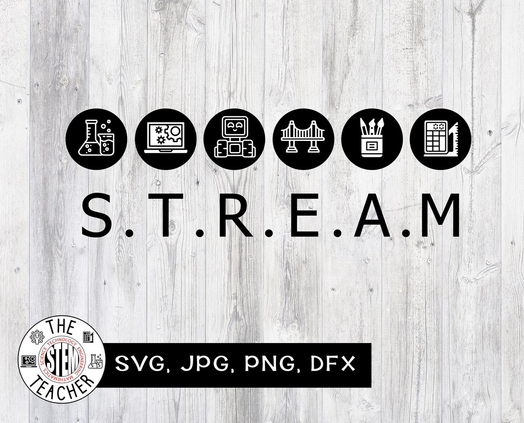 STREAM Circle Icons SVG, Dfx, Png, Jpg Files, Science, Technology ...