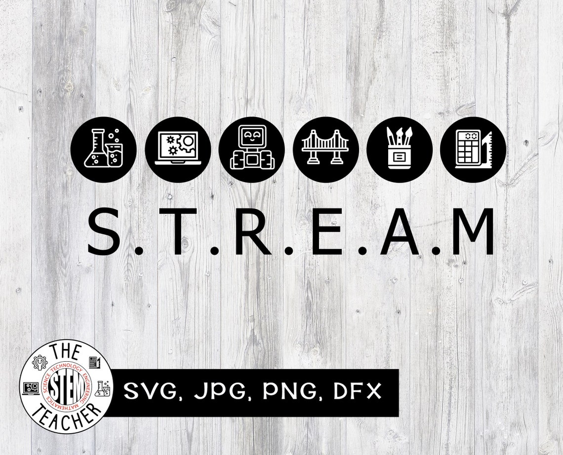 STREAM Circle Icons SVG, Dfx, Png, Jpg Files, Science, Technology ...