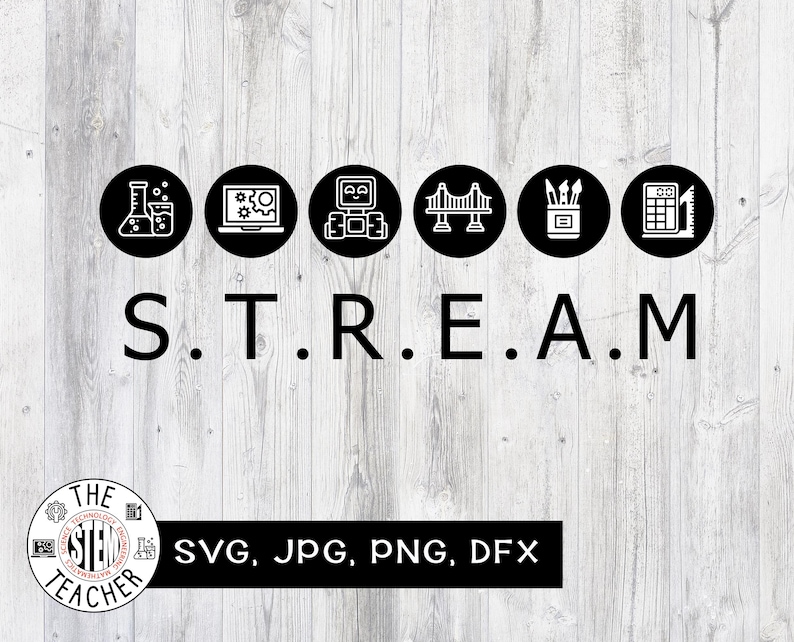 STREAM Circle Icons SVG, Dfx, Png, Jpg Files, Science, Technology ...