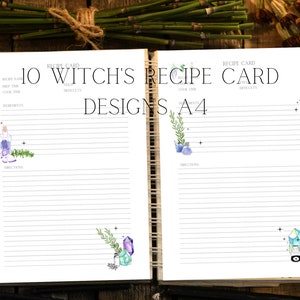 10 Printable Witch Recipe Cards Designs in A4 - Etsy