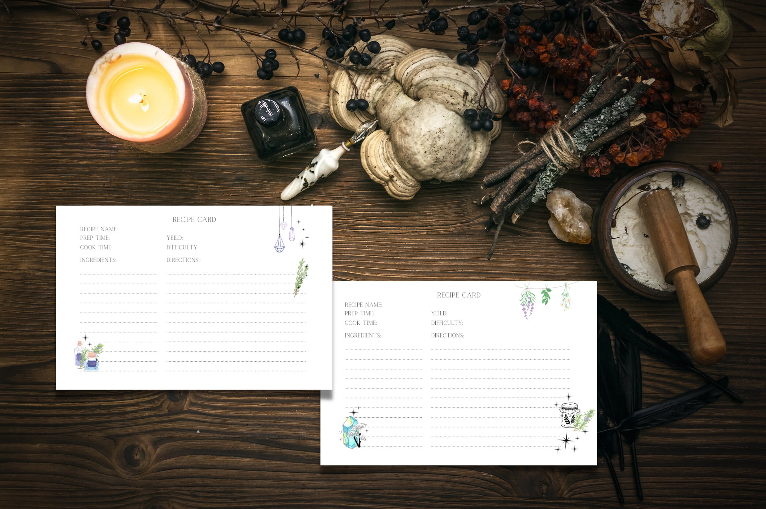 10 Printable Witch Recipe Cards Designs 6in X 4in - Etsy