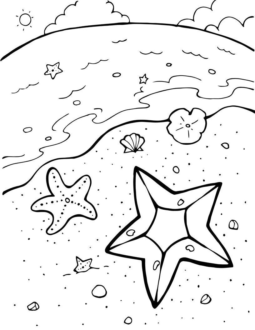 50 Beach Coloring Pages - Etsy