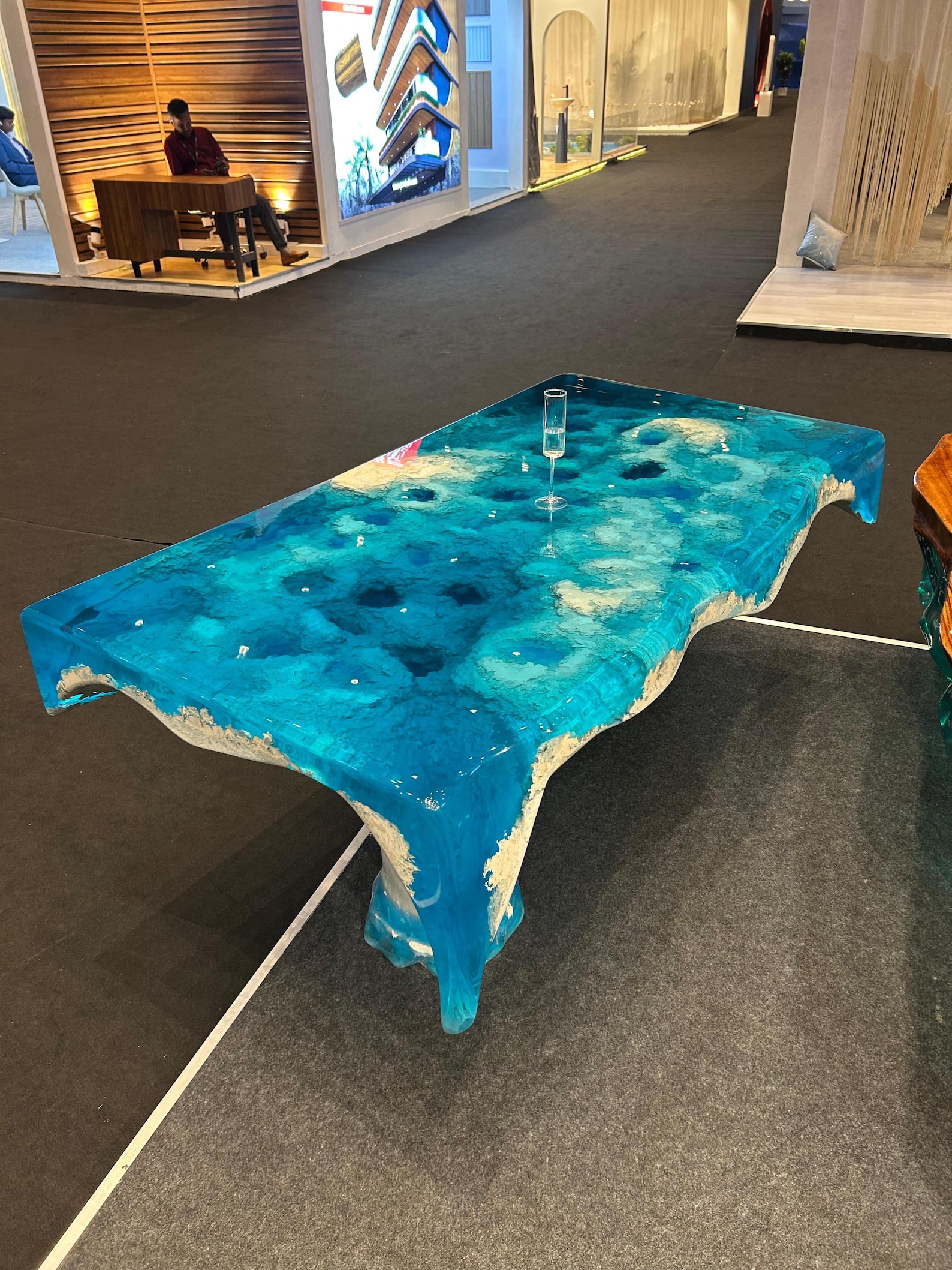 Handcrafted Marble & Epoxy Resin Table: Blue Ocean Design - Etsy