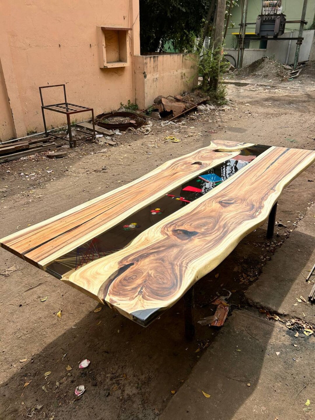 Live Edge Walnut Epoxy River Table: Custom Order, Natural Wood - Etsy