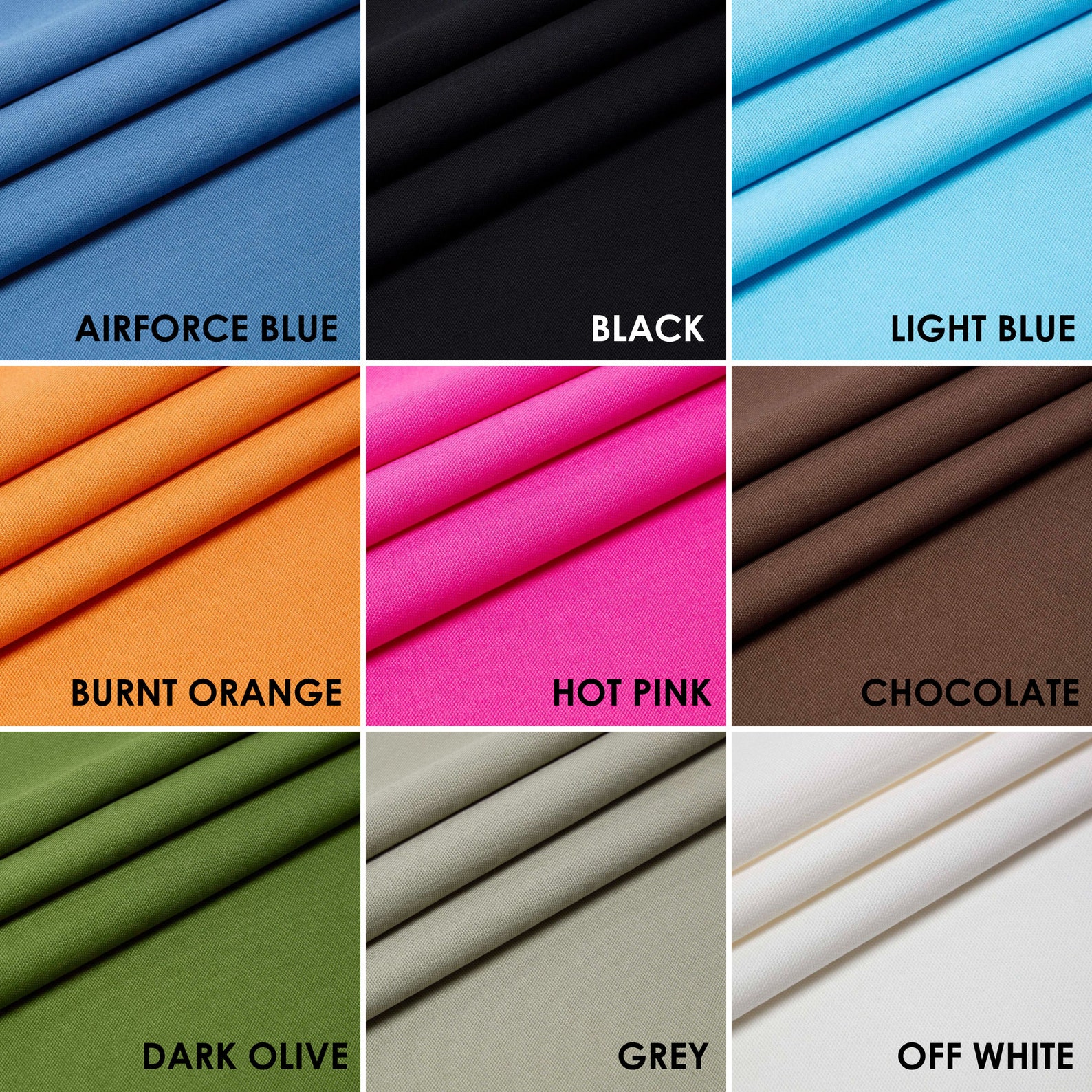 100% Cotton Plain Colours Fabric by the Metre, 150cm Wide, Craft Fabric ...