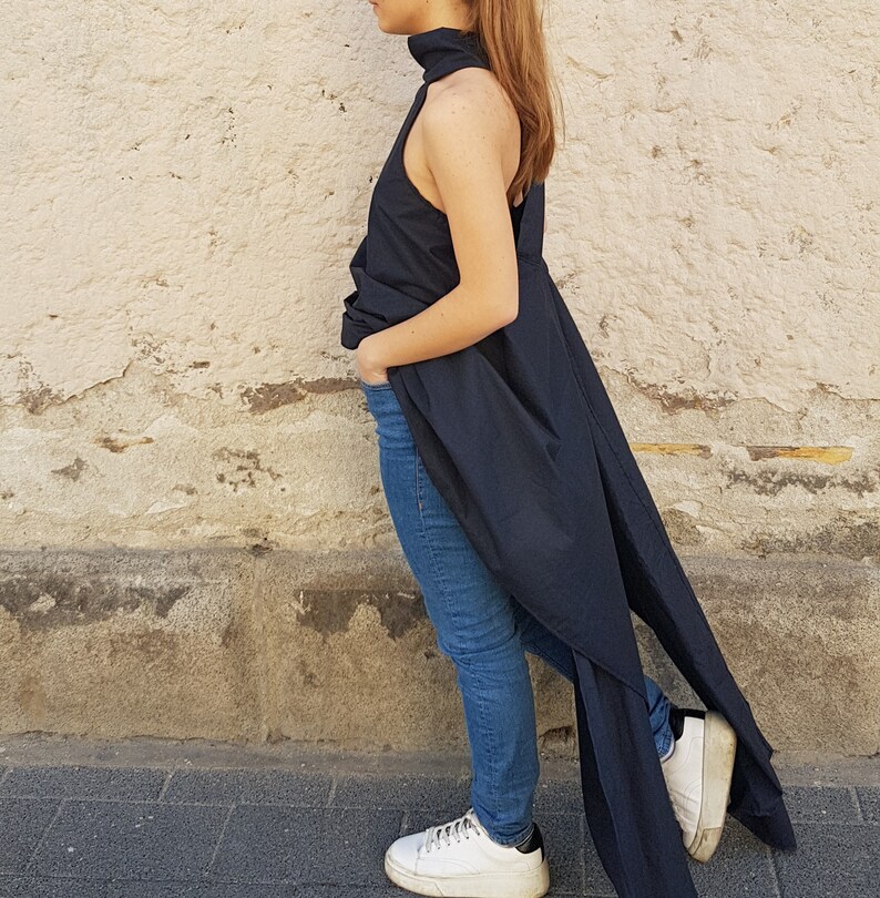 Open Back Sexy Cold Shoulder Top, Cross Back Asymmetric Tunic, 2X 3X 4X ...