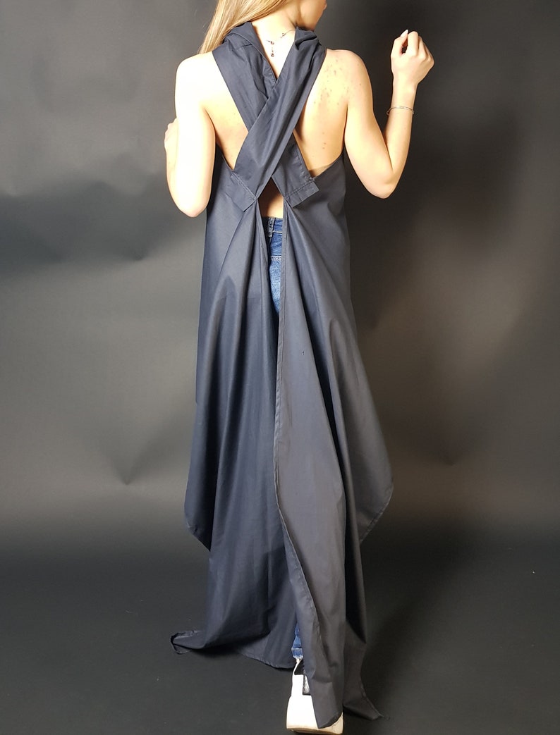 Asymmetric Open Back Hi Low Tunic Top, 2X 3X 4X Black Woman Sleeveless ...